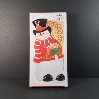 Fitz and Floyd Snowman Sugar Coated Christmas Elongated Tray Wall ...