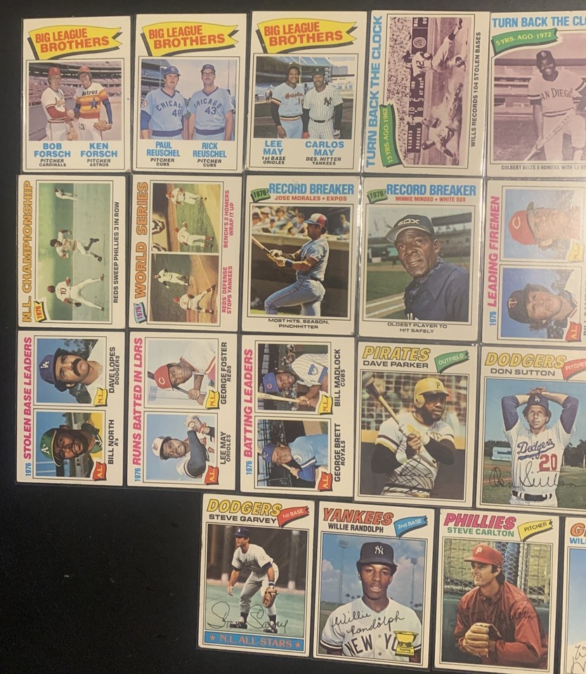 1977 Topps Baseball Card Lot Of 25 - No Doubles - VG-EX Condition | eBay