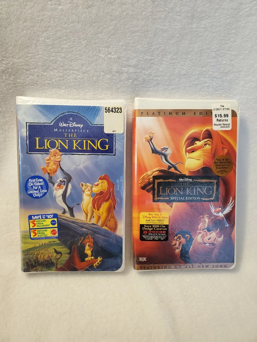 The Lion King Special Edition VHS Walt Disney Platinum, 48% OFF
