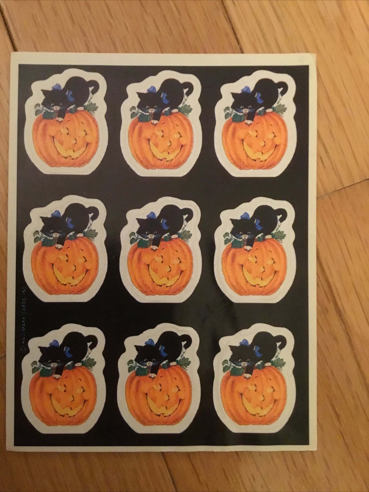Vintage Hallmark Sticker Sheet Halloween Black Cats Jack-o-lanterns ...