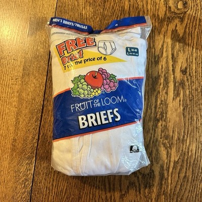 VTG 2001 Fruit Of The Loom 7 Pack Briefs FTL Waistband Mens Large ...