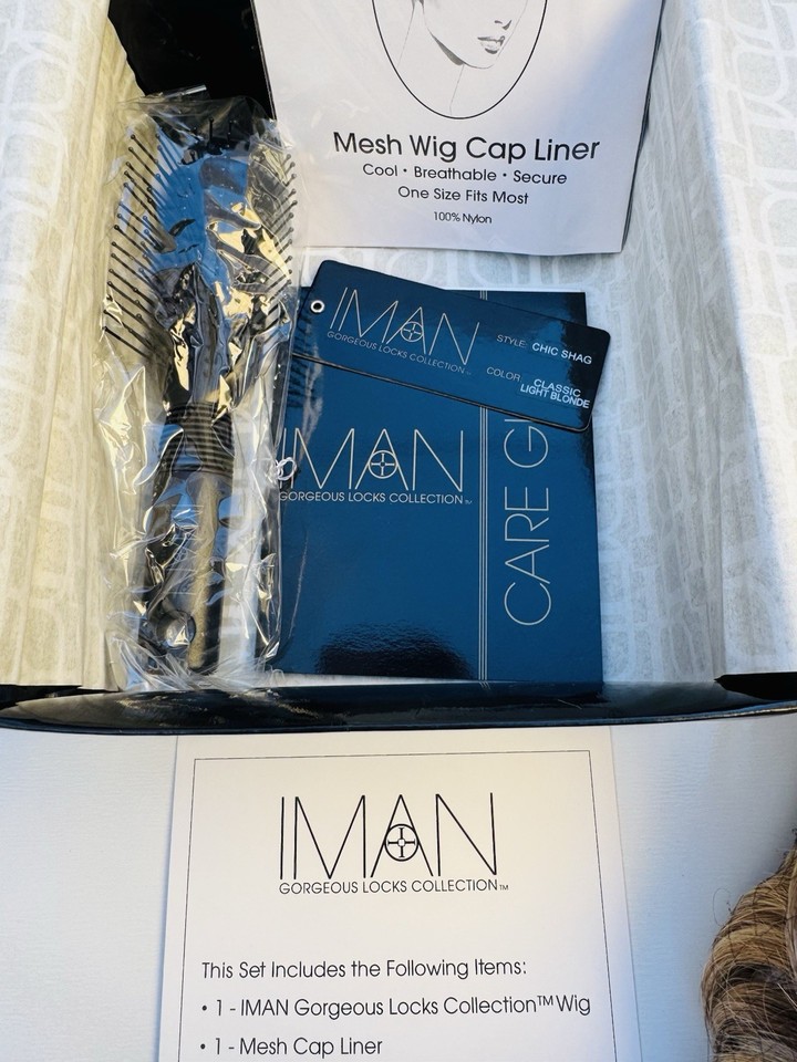 NIB Womens Wig IMAN Gorgeous Locks Collection Classic Light Blonde Chic ...