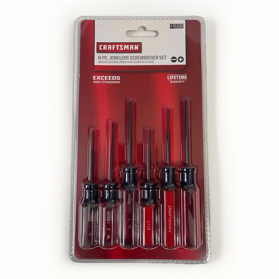 NEW CRAFTSMAN 6 PC JEWELERS PRECISION SCREWDRIVER SET 9-41106 Phillips ...