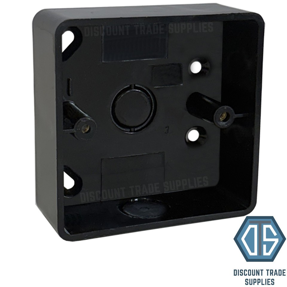 Single & Double Black Round Edge Surface Pattress Back Box 32mm Deep ...