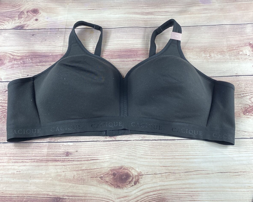 Lane Bryant Cacique Cotton No Wire Full Coverage Bra Size 50B Black | eBay