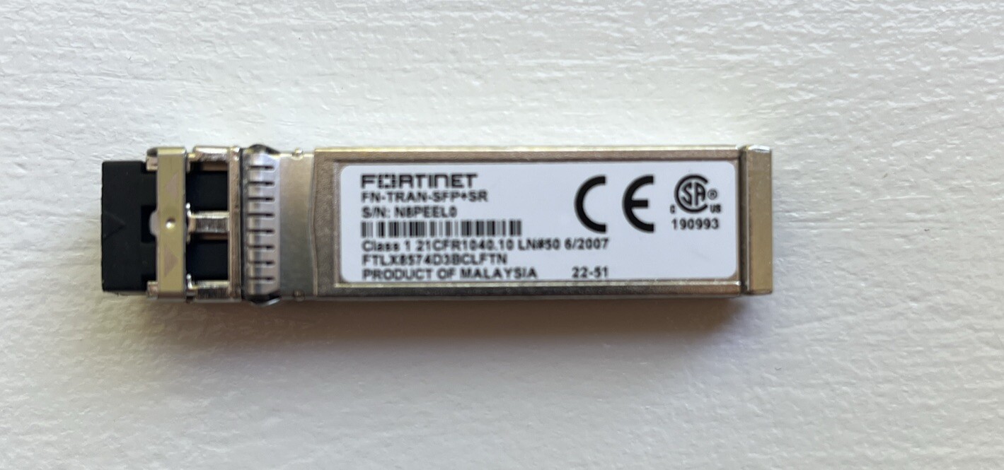 Fortinet F N-TRAN-SFP+SR 10GE SFP-10G+SR short range 850nm 300m/400m ...