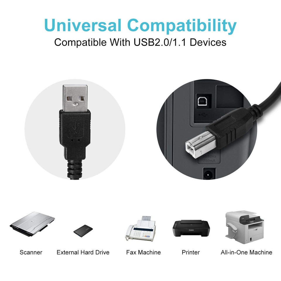 USB Printer Cable Cord For EPSON ECOTANK ET-2400 ET-2800 ET-2803 ET ...