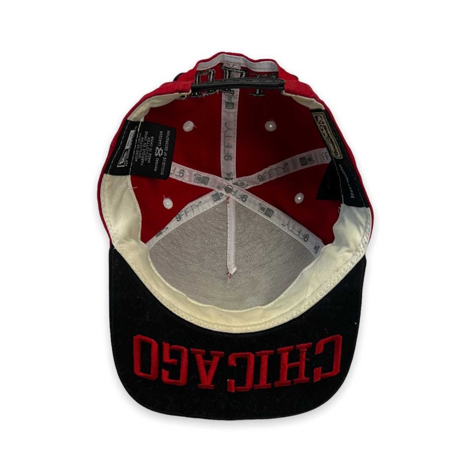 VTG Y2K New Era Mens Medium Red HWC Chicago Bulls Basketball NBA ...