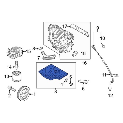 For Hyundai Sonata 2015-2019 Hyundai 215102B700 Engine Oil Pan | eBay