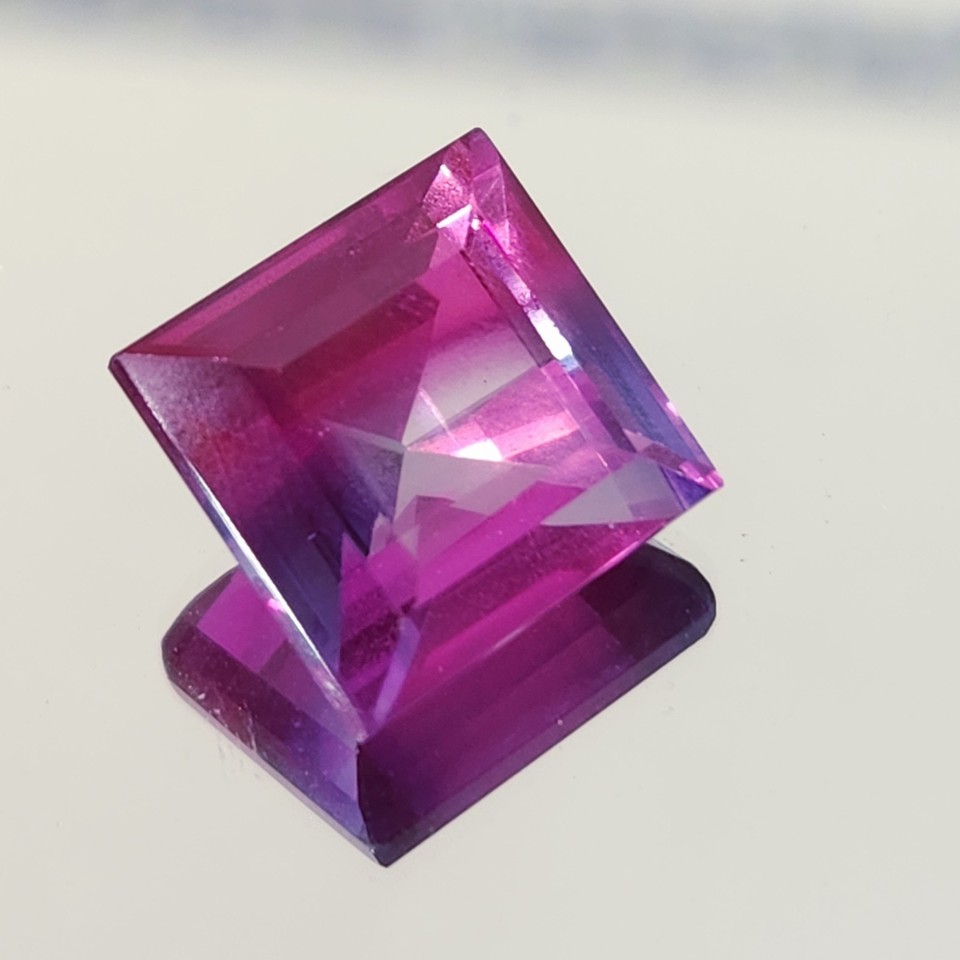 12x12 mm Bi-Color Sapphire Princess Cut Loose Stone Natural Gem Jewelry ...