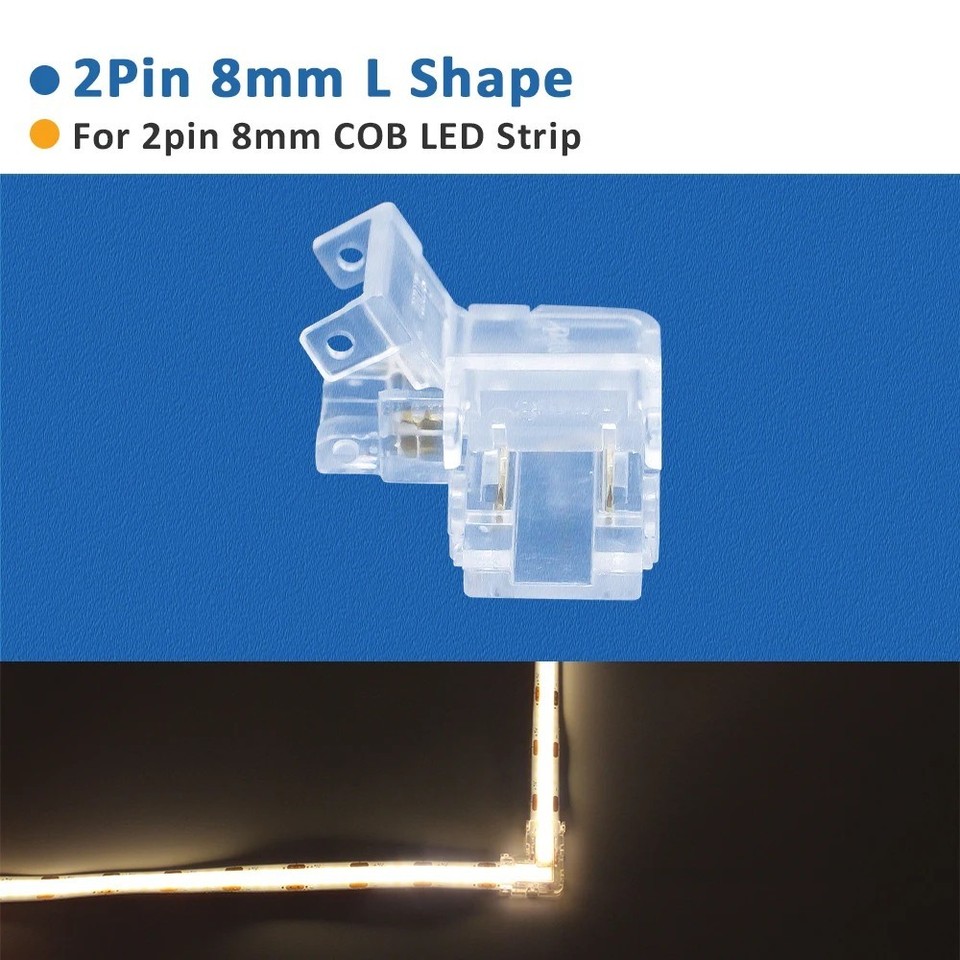 5PCS COB LED Strip Connector L Shape Seamless 2/3/4Pin 8/10Mm Corner ...