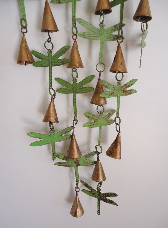 Dragonfly Wind Chime Shimmering Bells Dragonflies Garden Wall Art ...