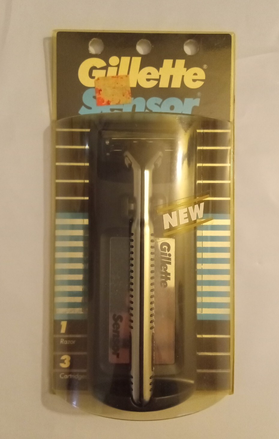 Gillette Sensor Razor & 3 Cartridges Metal Handle Vintage 1989 | eBay