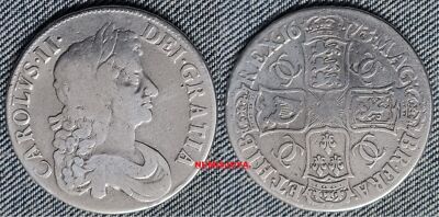 Great Britain Charles II. 1 Crown year 1673. Weight 29.19 grams. 38mm ...