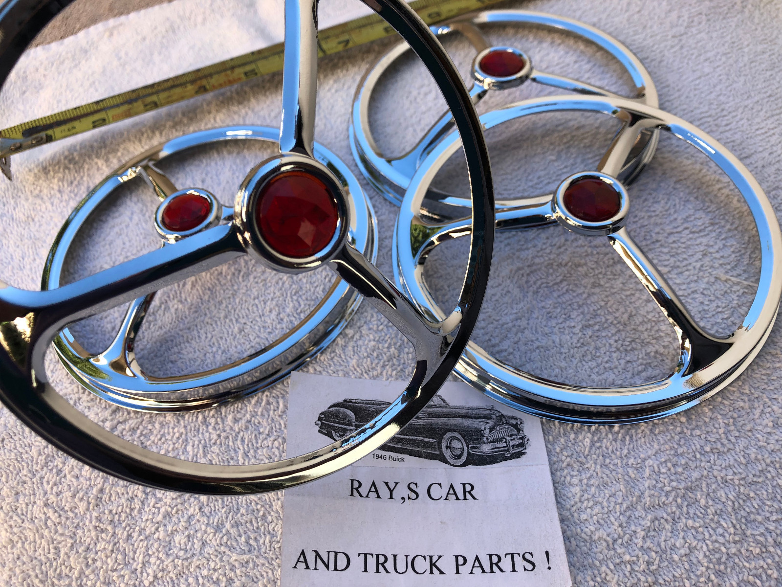 NEW VINTAGE STYLE RED DOT HEAD LIGHT COVERS - ( 4-HEADLIGHTS ) | eBay