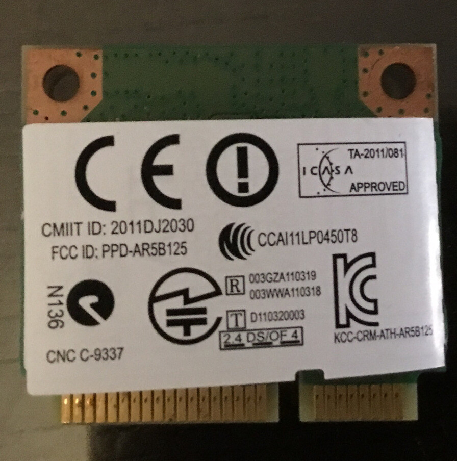 Dell Wireless DW1506 1506 WiFi 802.11 b/g/n Mini-PCI Express MNRG4 ...