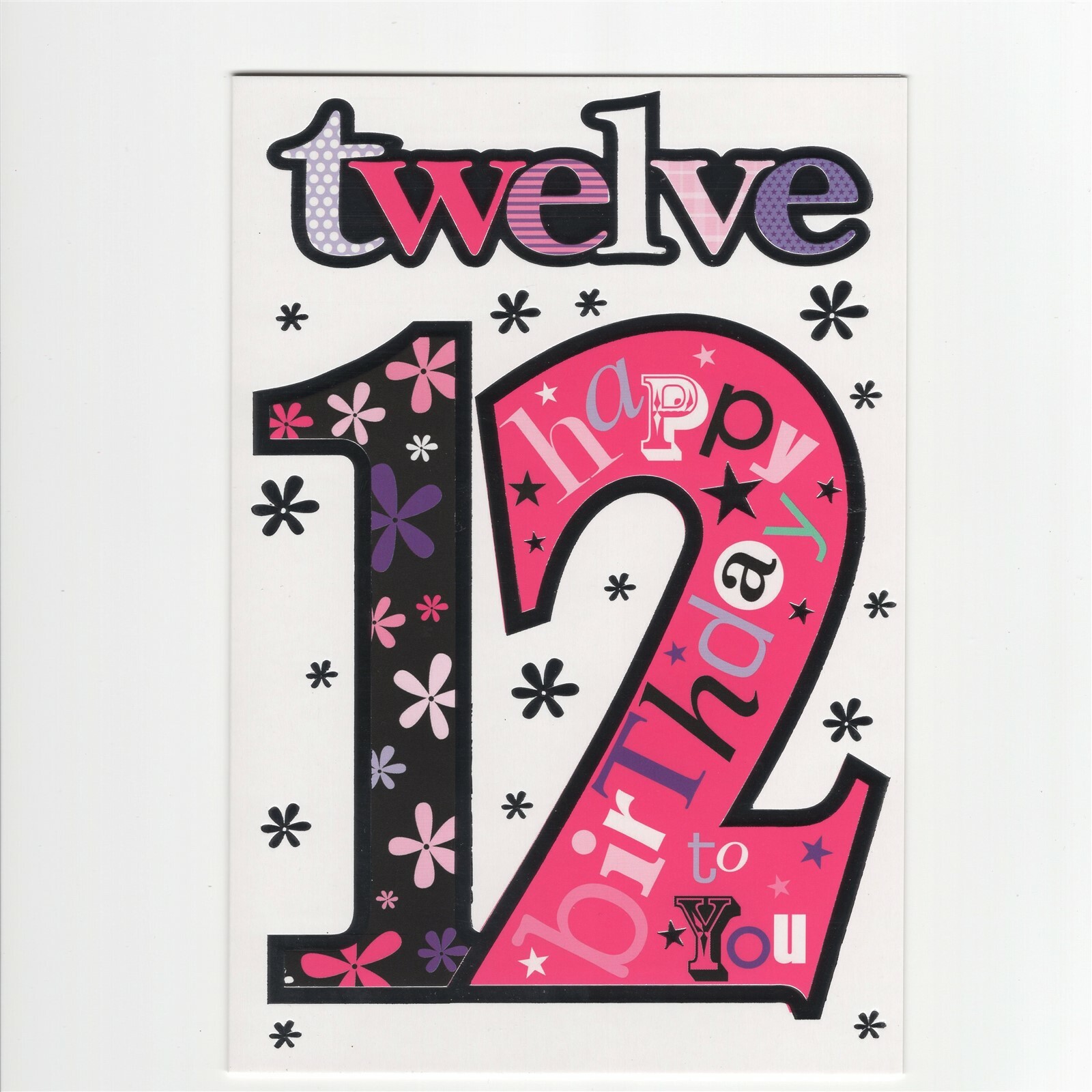 HAPPY 12TH BIRTHDAY CARD By Simon Elvin, AGE 12 GIRL CARD with Foil ...