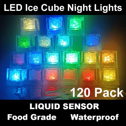 120pcs Rainbow Flash Color Light Up Party Rave Wedding LED Glow Ice ...