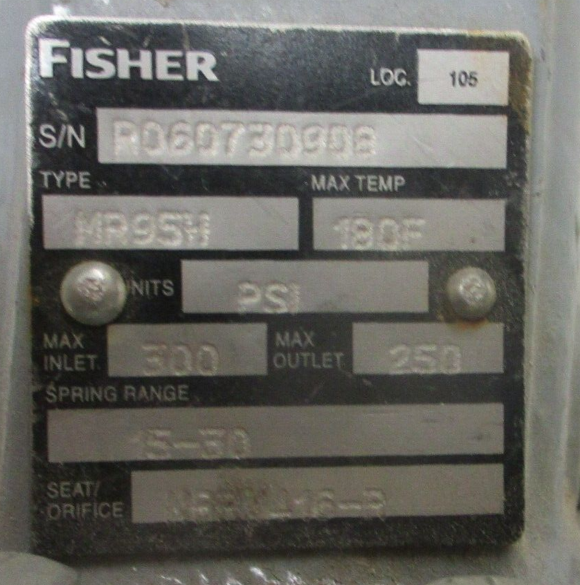 FISHER MR95H Regulator 1/2" NPT, Spring Range 15-30 psi, Max In/Out 300 ...