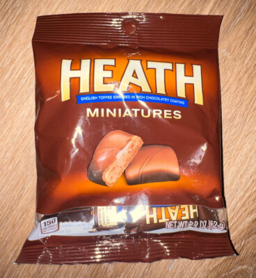 HEATH Miniatures Candy Bars Milk Chocolate English Toffee 2.2oz Bags | eBay