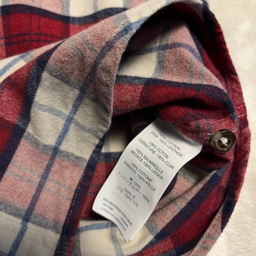 J Crew Soft Cotton Flannel Leather Patches Men's Medium Slim Fit Red ...