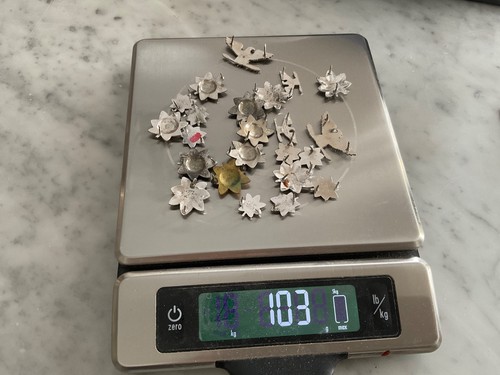 103 grams 23 Sterling marked Military insignia Maj LTCol and Col pin ...
