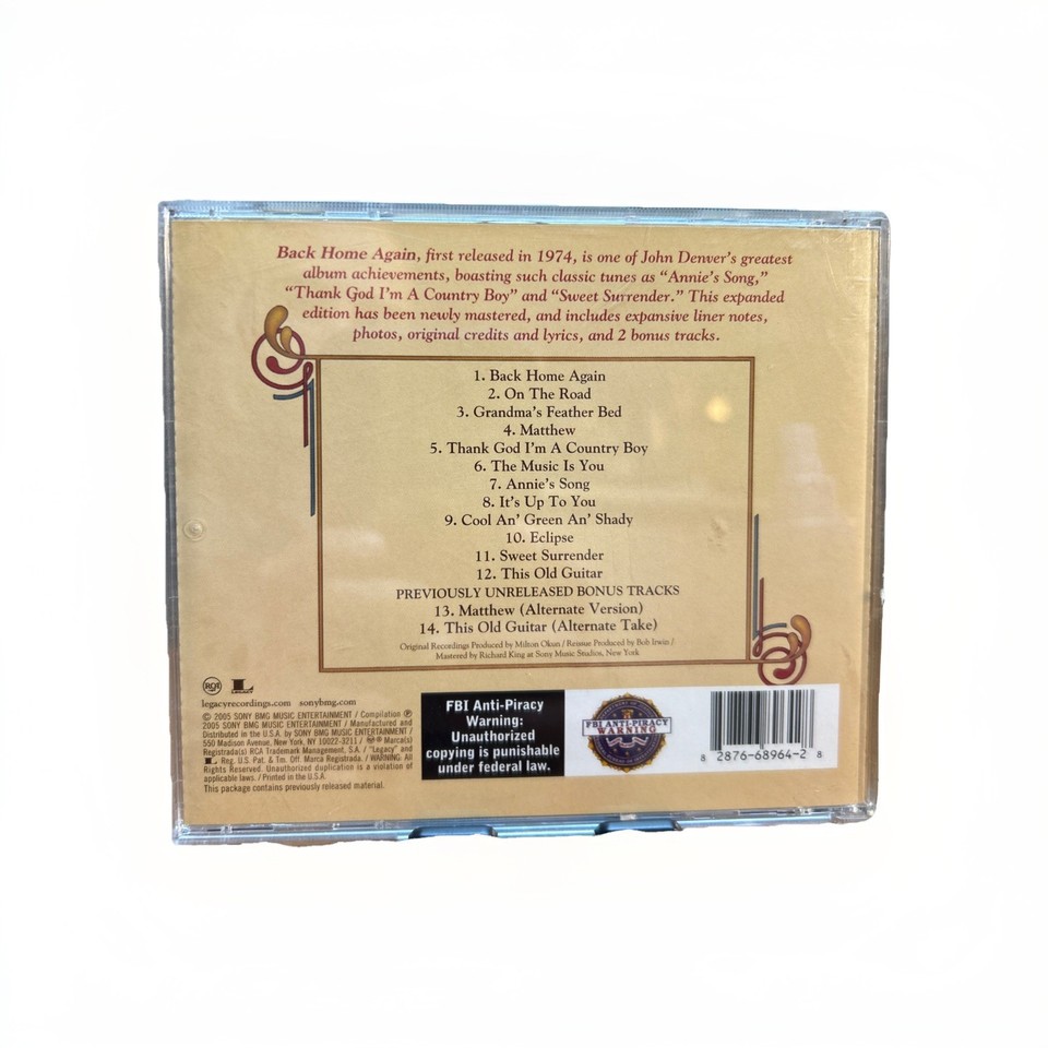 Back Home Again - John Denver (CD Like New) 828766896428| eBay