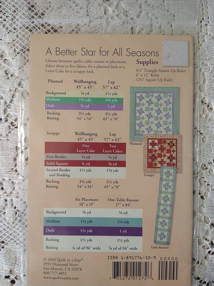A Better Star for all Seasons Eleanor Burns 1272 quilt in a day quilt ...
