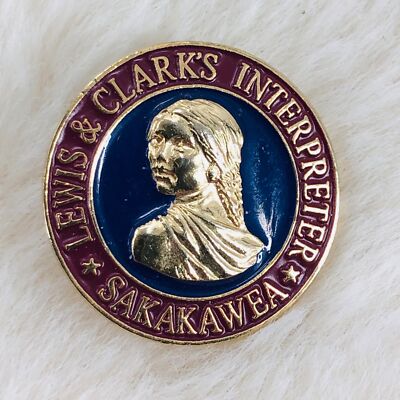 Lewis & Clarks Interpreter Sakakawea Sacajawea Trail Souvenir Enamel ...