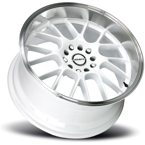 (Set of 4) Shift H28 Crank 18x8.5 5x100/5x4.5" +30mm White Wheels Rims ...