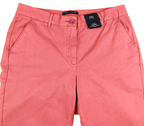 M&S Womens Marks & Spencer Pink Chino Trousers Size 20 Petite LABEL ...