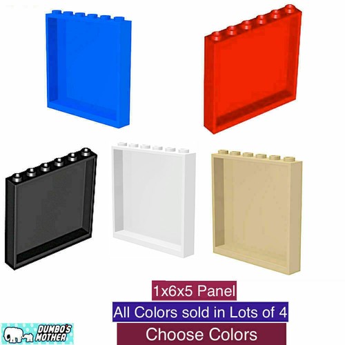 LEGO 1x6x5 Panel Wall Building Glass Hollow studs U Pic Colors X4 per ...