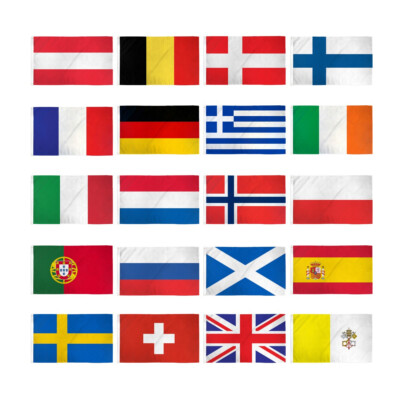 Set of 20 European Country Flags Set of Euro Country Flags 3x5ft House ...