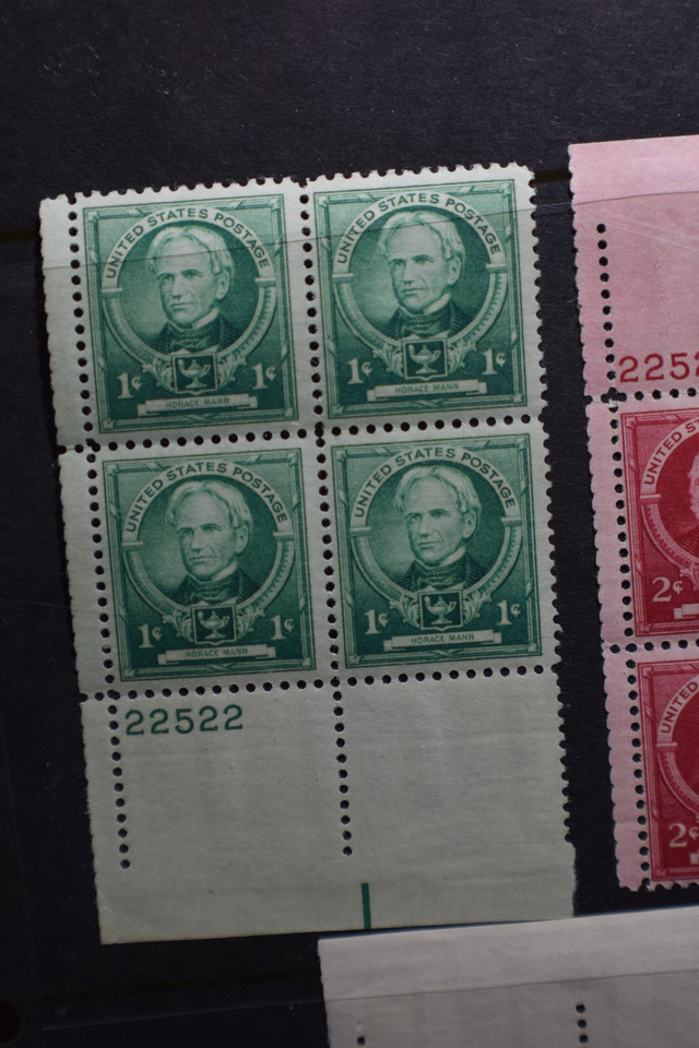 1940 839-843 Famous Americans - Educators - Plate Block MNH | eBay UK