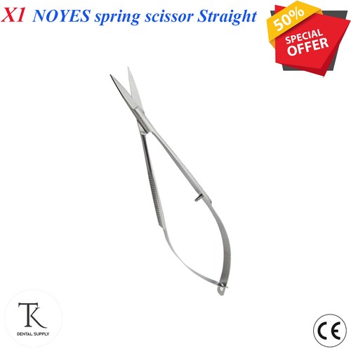 Microsurgical Scissor Noyes Castroviejo STRAIGHT Spring Action Surgical ...