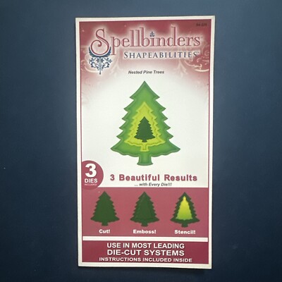 Spellbinders Shapeabilities Dies -NESTED PINE TREES Cut, Emboss ...