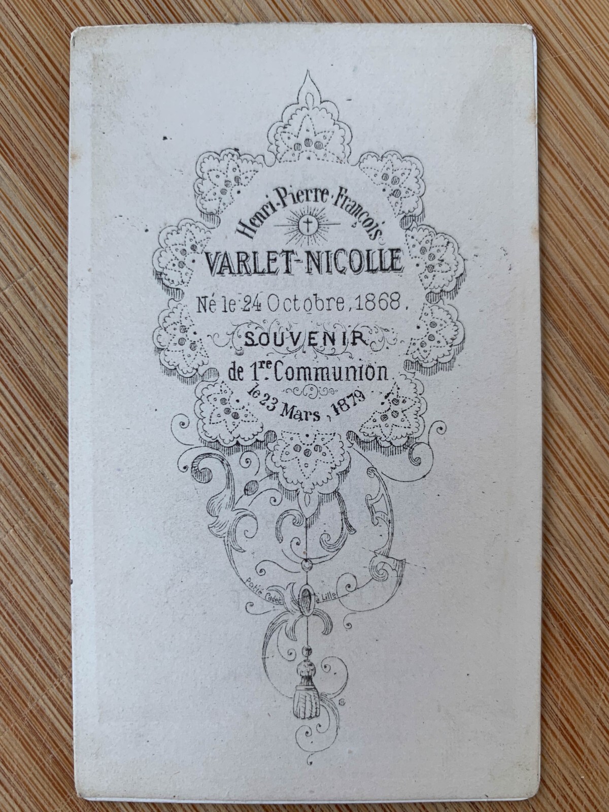 Photo Carte CDV Portrait jeune homme 1879 Henri Pierre François Varlet ...