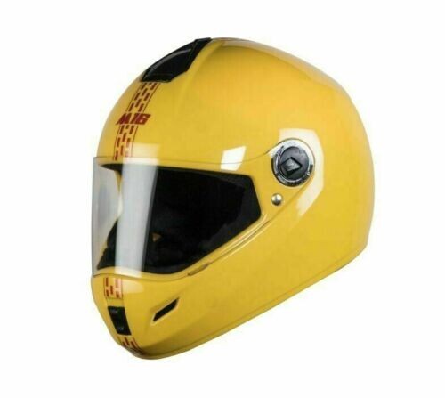 M16 Glossy Yellow Full Face Helmet Plain Visor L Size 600mm | eBay