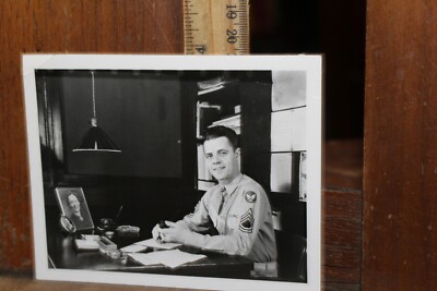 Vintage Photo 1940's WWII Tech Sergeant US Army Air Corp at Desk | eBay