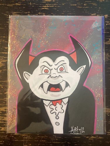 8x10 Hand Painted (Garbage Pail Kids / Dracula) Black Light - Pop Art ...