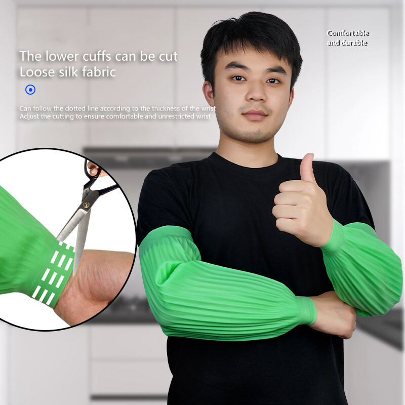 A Pair Multi-use Latex Waterproof Arm Sleeves Home Sleeve Cover Arm ...