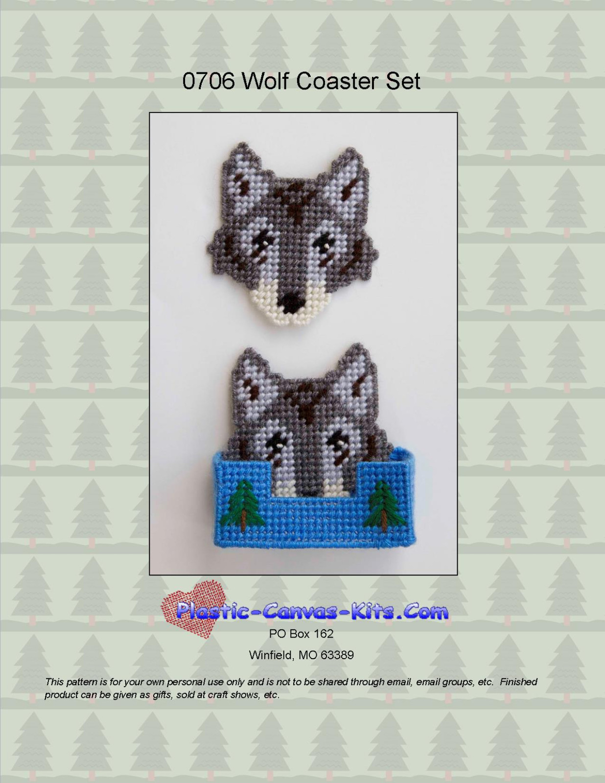 Wolf Coaster Set-Plastic Canvas Pattern or Kit | eBay