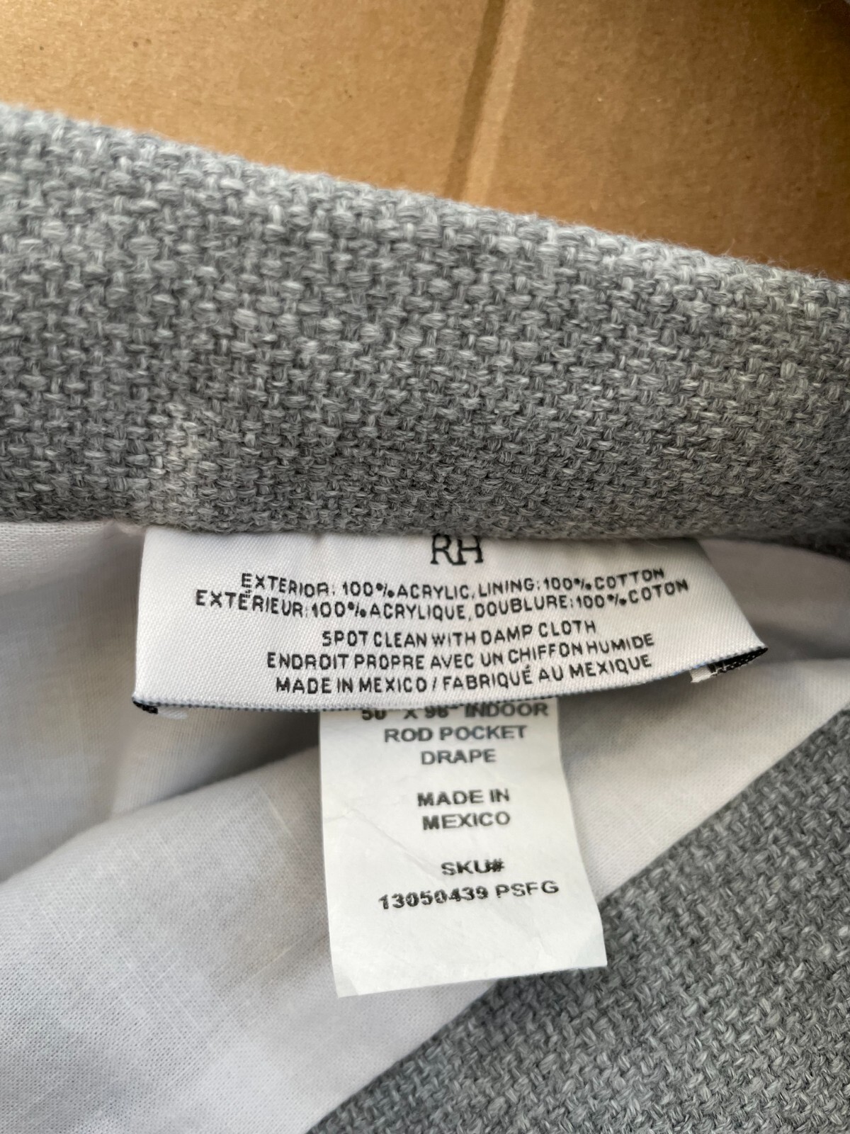 Restoration Hardware PERENNIALS SOLID TEXTURE LINEN RP 50" x 96" Set/2 ...