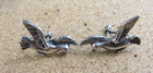 Vintage Stamped Sterling Silver Flying Duck Bird Screw On Earrings #816 ...