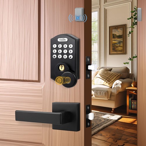Smart Keypad Door Lock with Handle, Keyless Entry Door Lockset - Remote ...