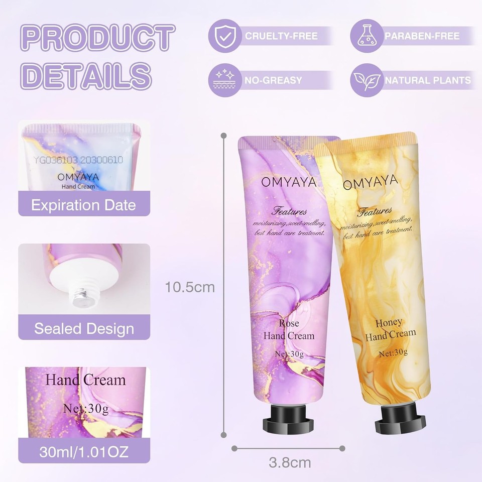 Hand Cream Gift Set 50x30ml Mini Hand Cream for Very Dry Hand Lotion ...