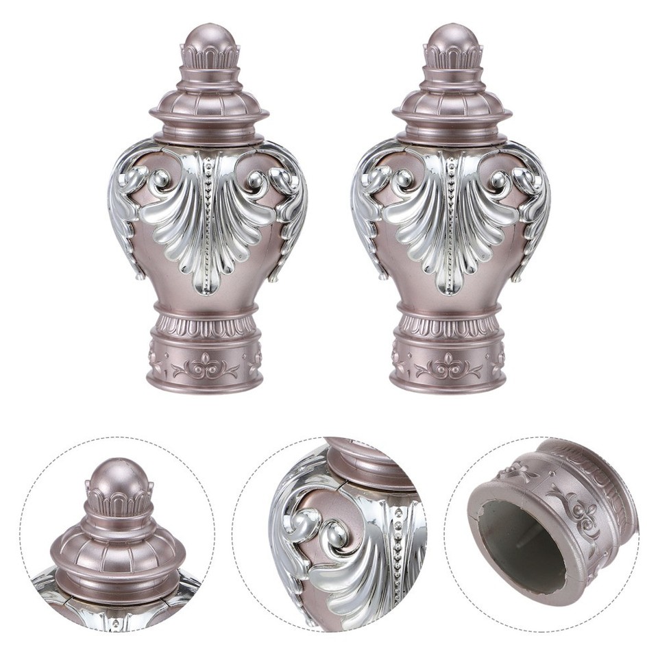4pcs Curtain Rod End Caps: Plastic Finials For 28mm Rods - Decorative ...
