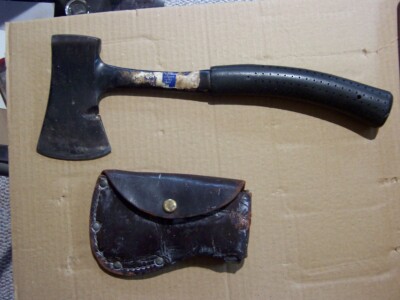 Vintage Great Neck Axe Hatchet with Riveted Leather Sheath Made in USA ...