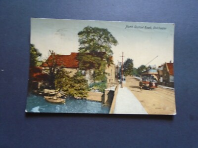 ESSEX: A TRAM IN NORTH STATION ROAD, COLCHESTER - PRINTED - POSTED 1958 ...