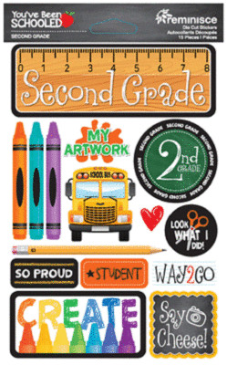 Scrapbooking Crafts Stickers 3D School Second 2nd Grade My Artwork Bus ...